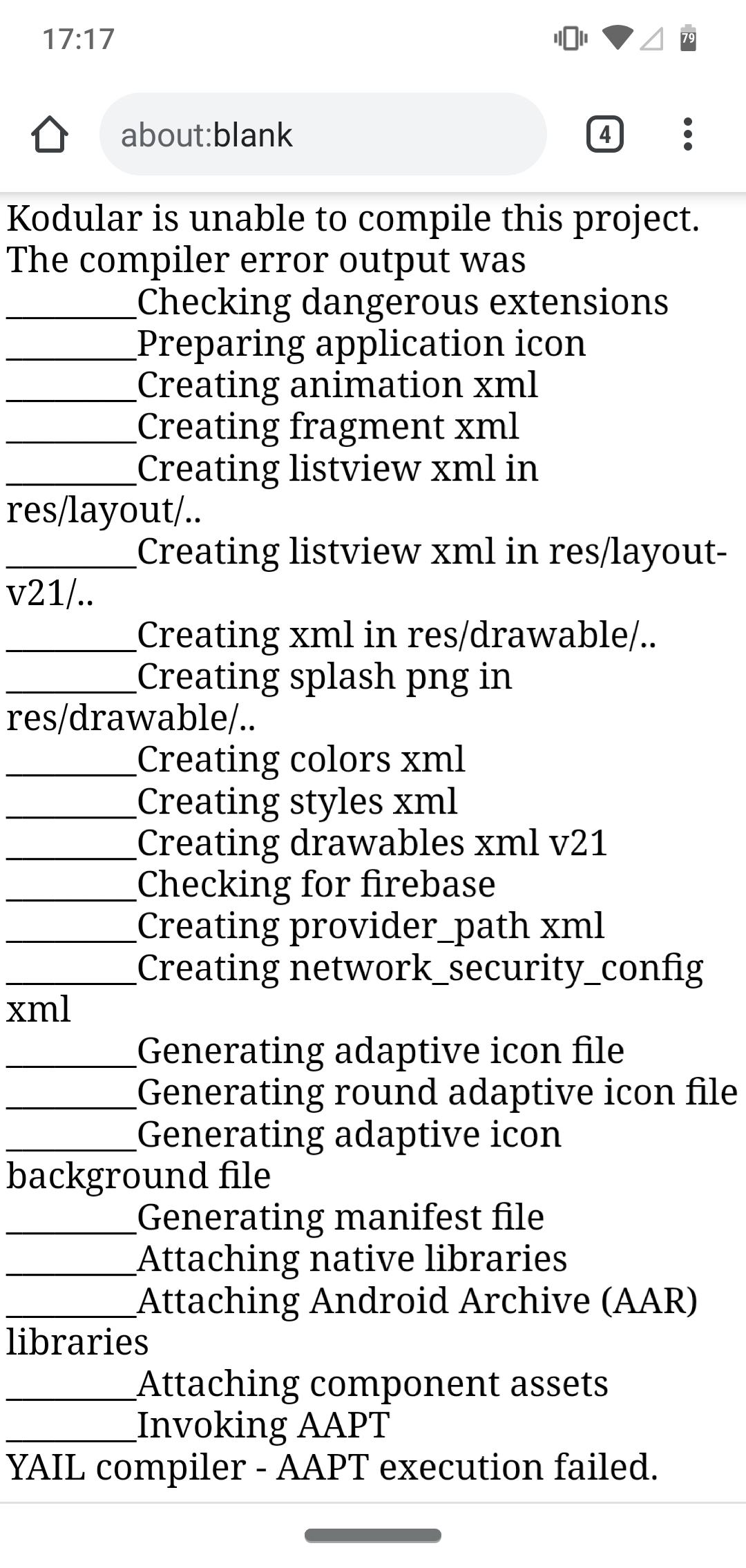 Bug when compiling the application. AAPT execution failed - Discuss - Kodular Community