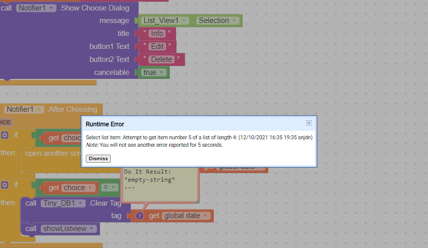 TinyDB Overlapping - Discuss - Kodular Community