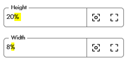 Using percentage instead of pixels for the height and width for labels ...