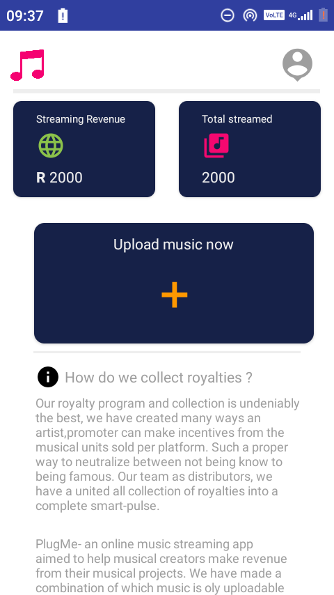 Plugme online music music player UI design Paid aia - Koded Apps - Kodular Community