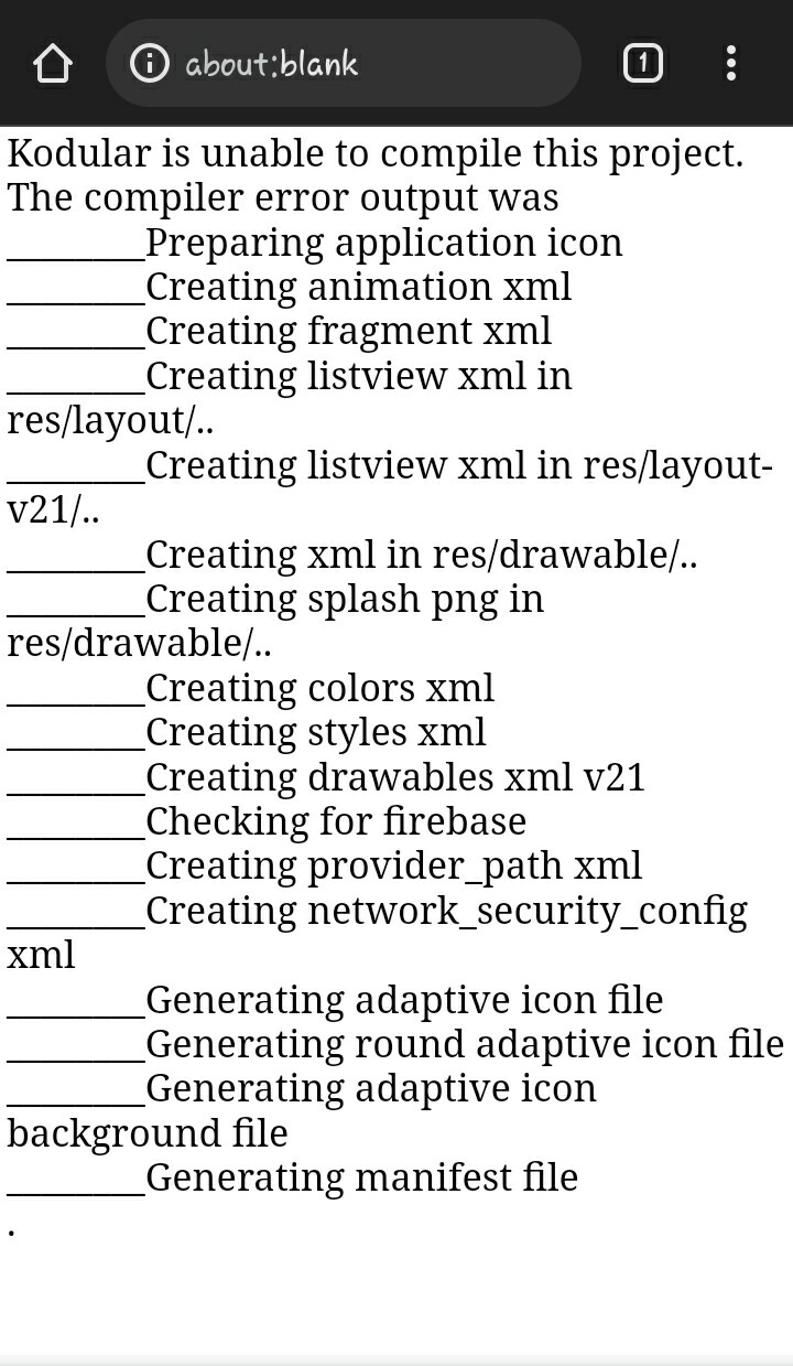 Problem while generate file - Discuss - Kodular Community