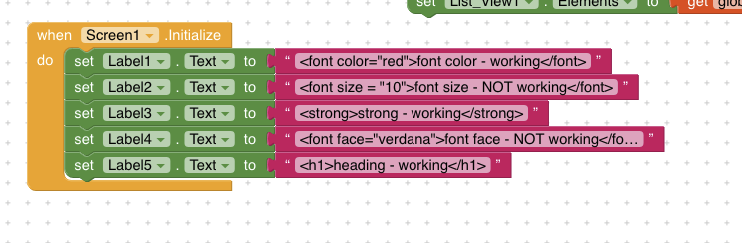 'Font size' tag not working in listView or Label - Discuss - Kodular Community