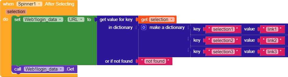 Variable url for web component from spinner - Discuss - Kodular Community