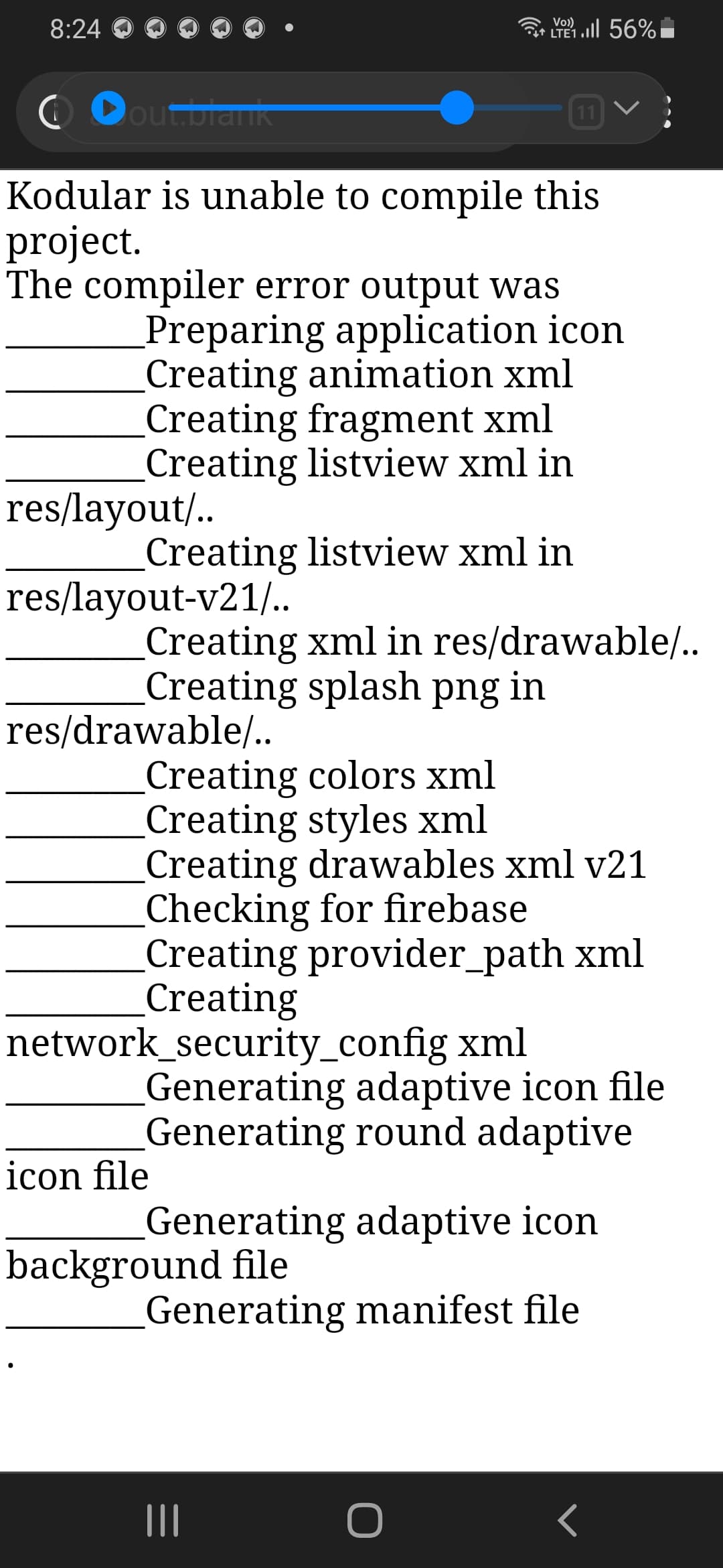 Building stuck at "Generating Manifest File" - Discuss - Kodular Community