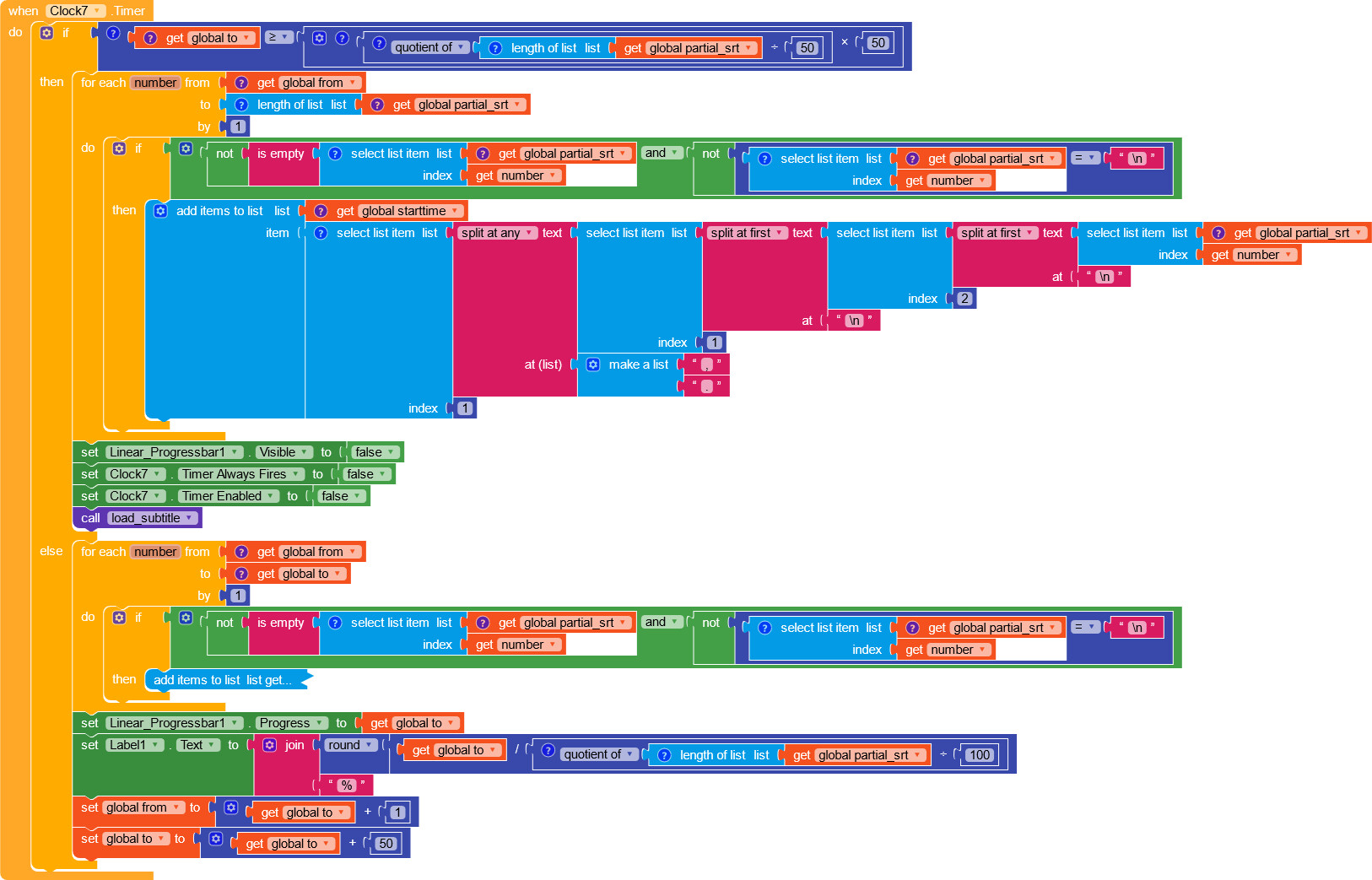 Srt parsing blocks - Discuss - Kodular Community
