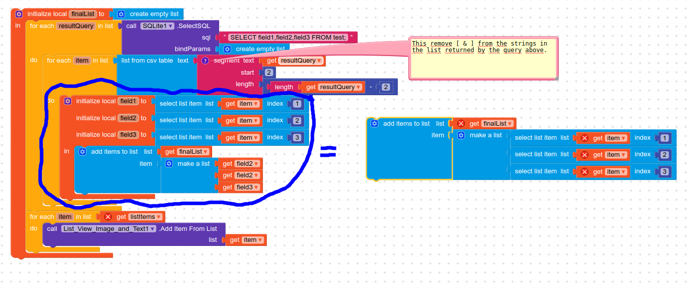 Problemas com Consulta SQLite com retorno e. List_view_text_and_image - Discuss - Kodular Community