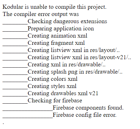 Compile Error "Something Went Wrong", Firebase config file error - Discuss - Kodular Community