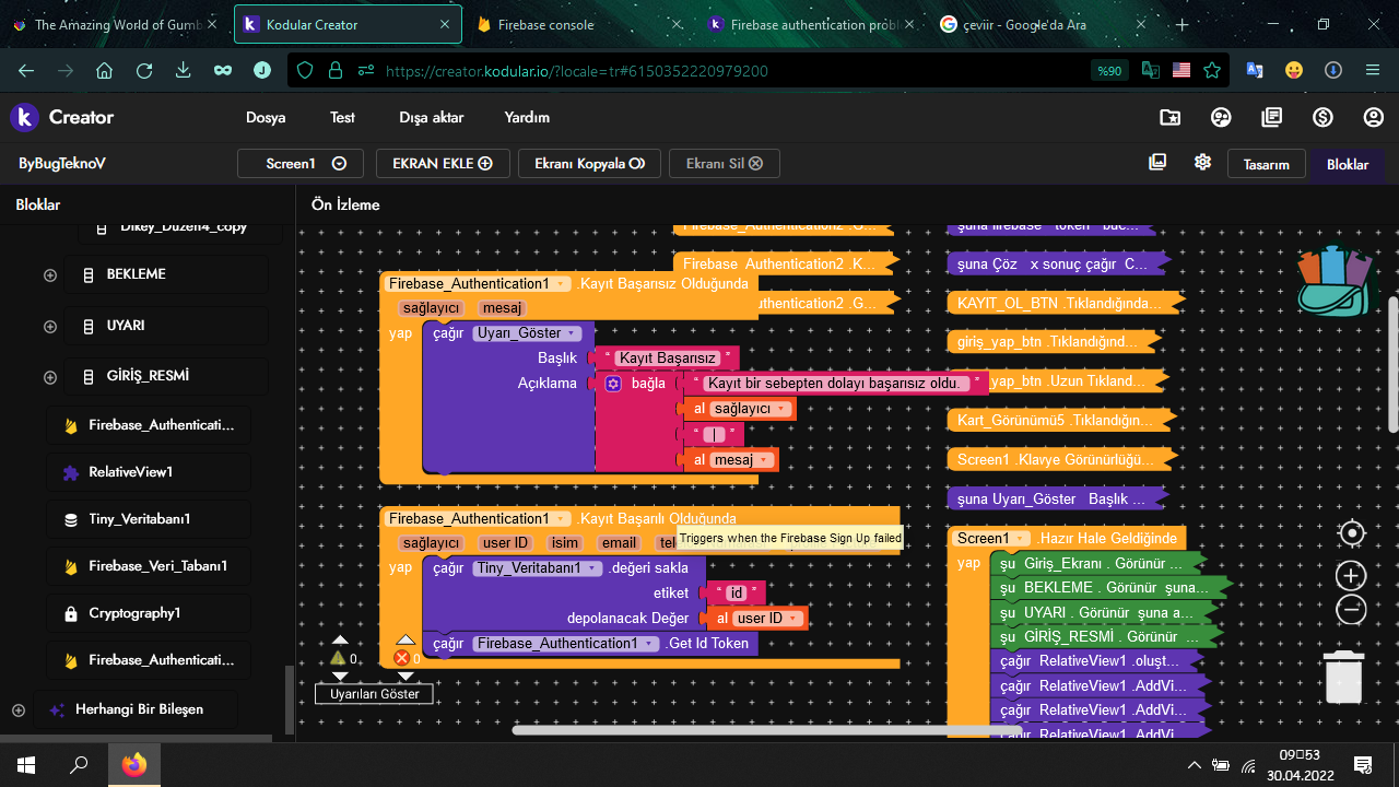 Firebase authentication problem - Discuss - Kodular Community