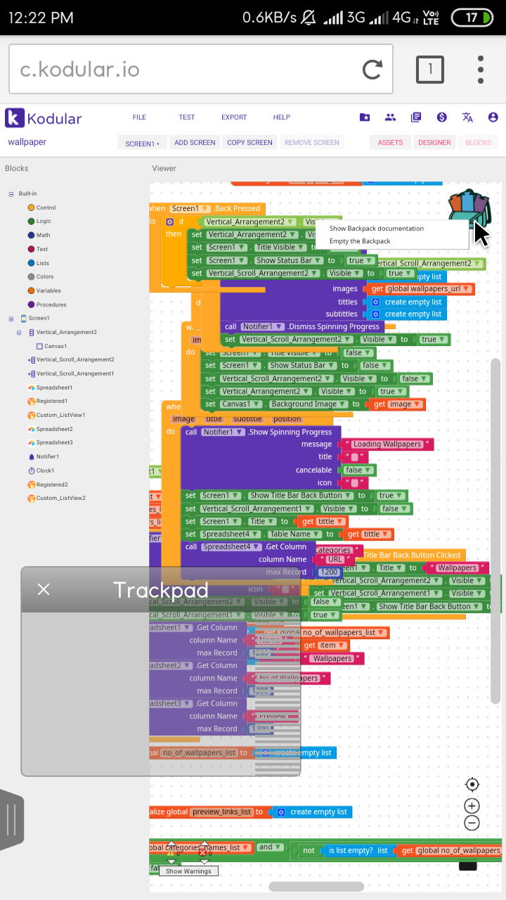 How to delete backpack codes? - Discuss - Kodular Community