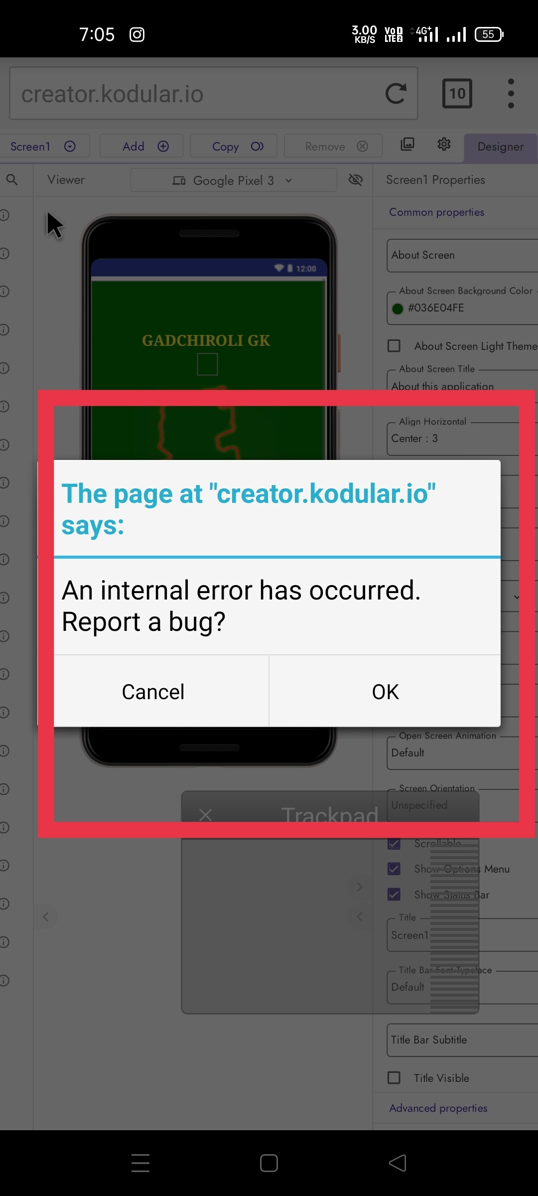 Unable to find component "VerticalArrangeScreen21" while loading project - Discuss - Kodular ...