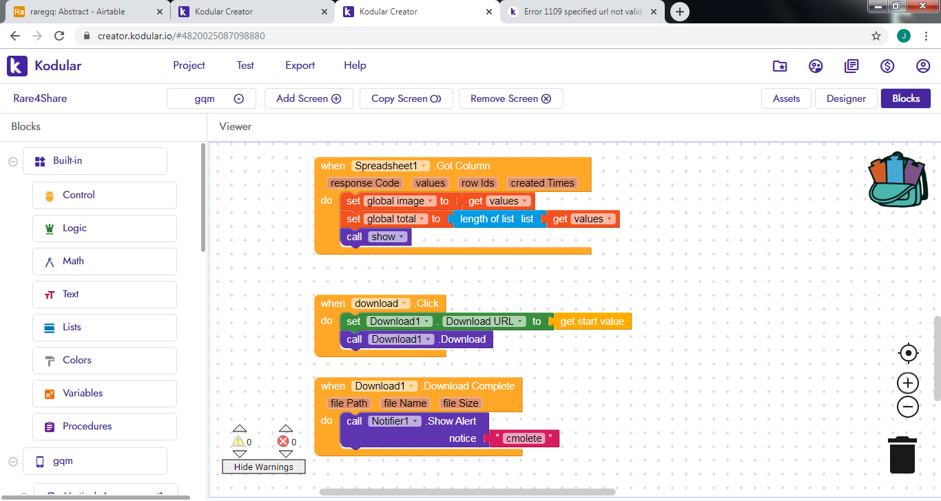 Error 1109 specified url not valid : https - Discuss - Kodular Community