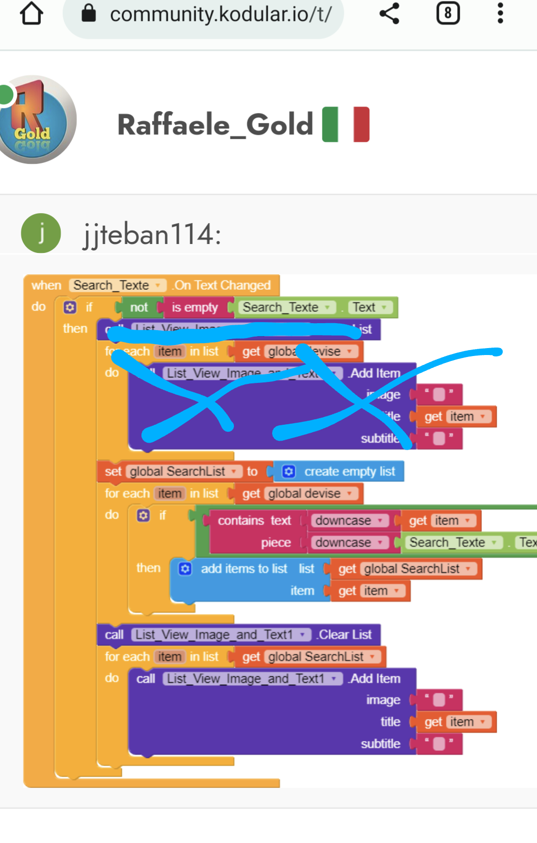 Search with listview image and text - Discuss - Kodular Community
