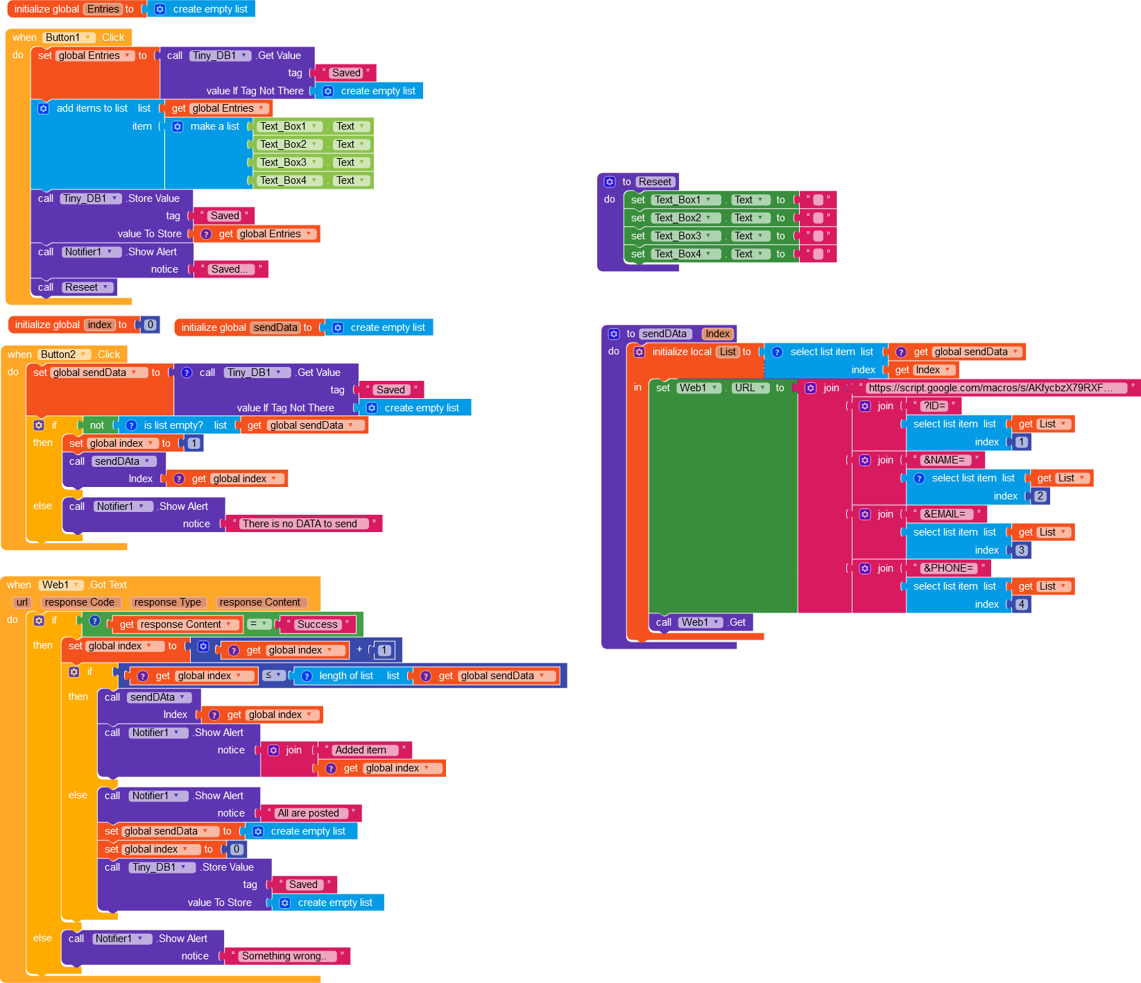 How to sync tinydb data to google sheets? - Discuss - Kodular Community