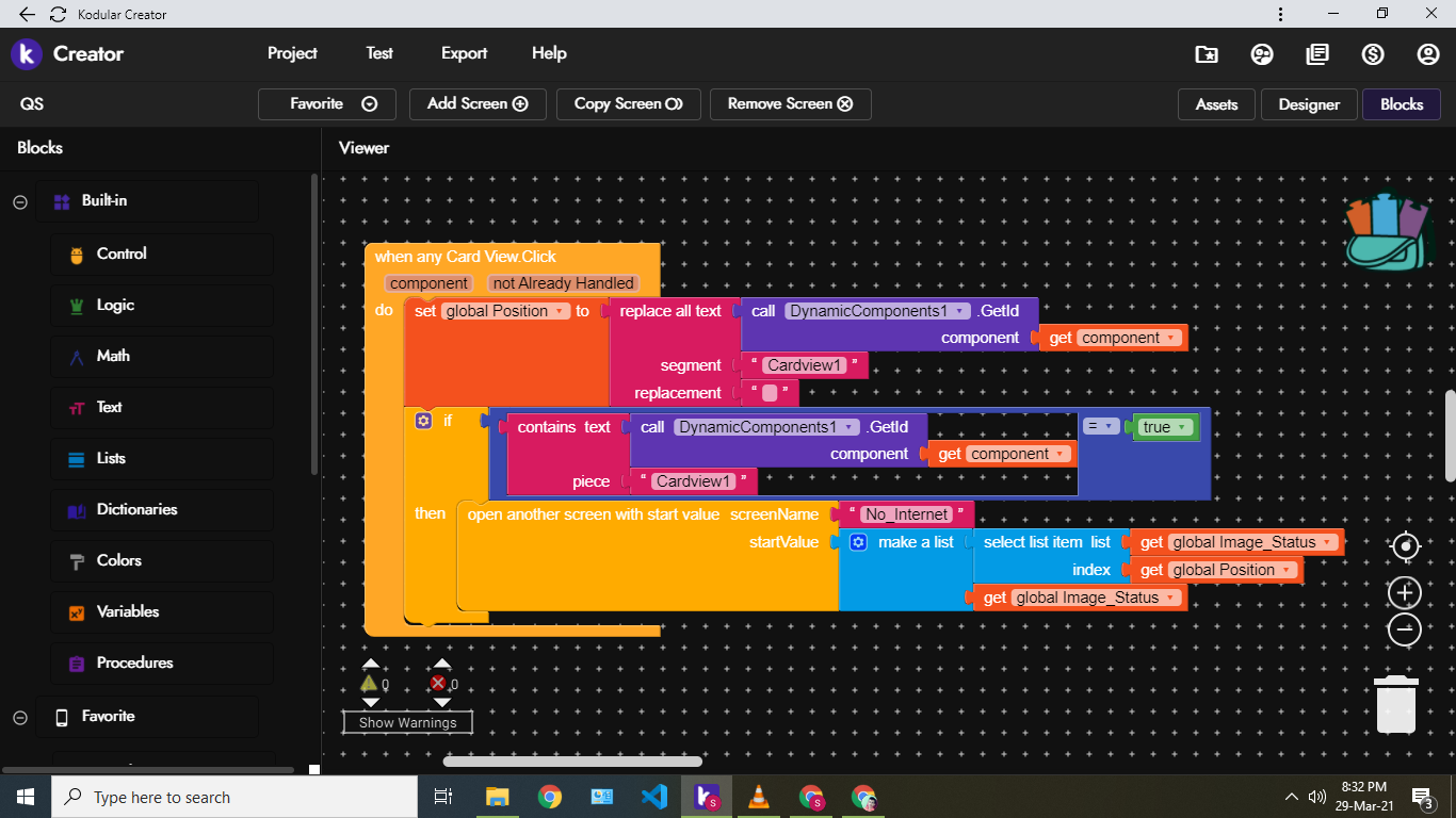 Open another screen with start value dynamic cardview - Discuss - Kodular Community