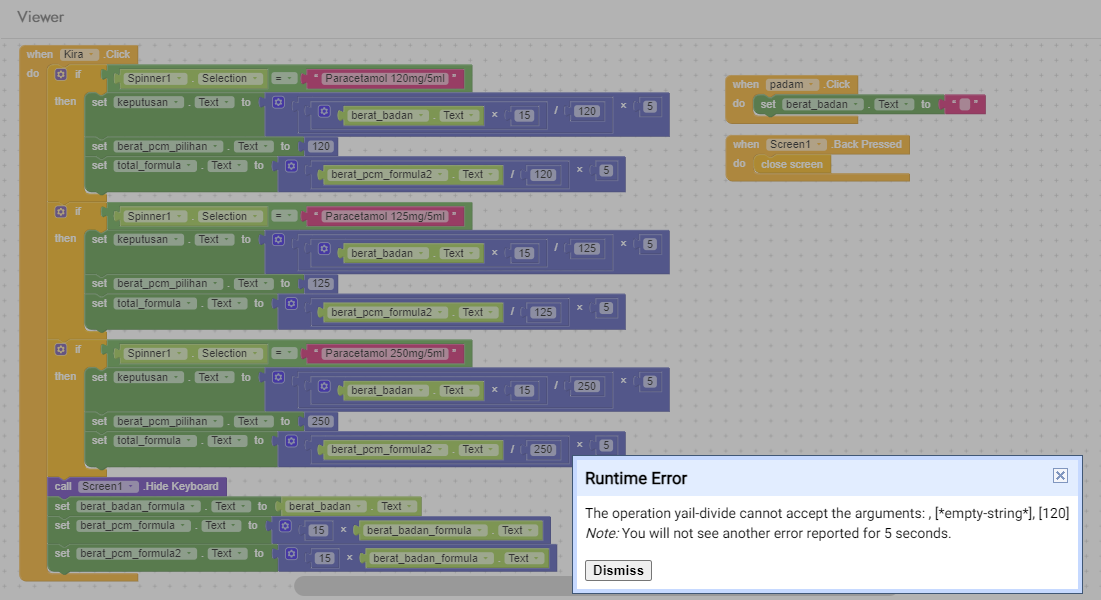 The operation yail-divide cannot accept the arguments: , [*empty-string*], [120] - Discuss ...