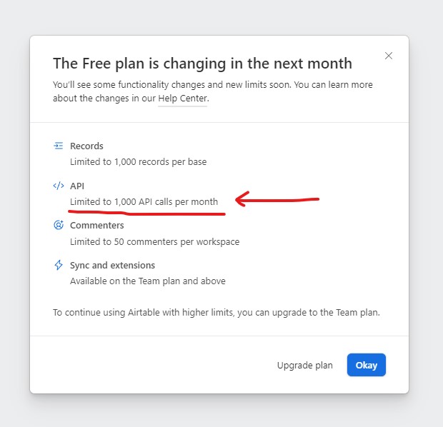 Airtable has imposed a limit on API calls. - Discuss - Kodular Community