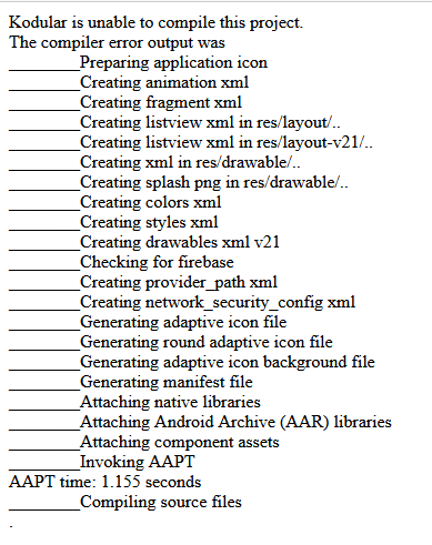 Error in exporting apk - Discuss - Kodular Community