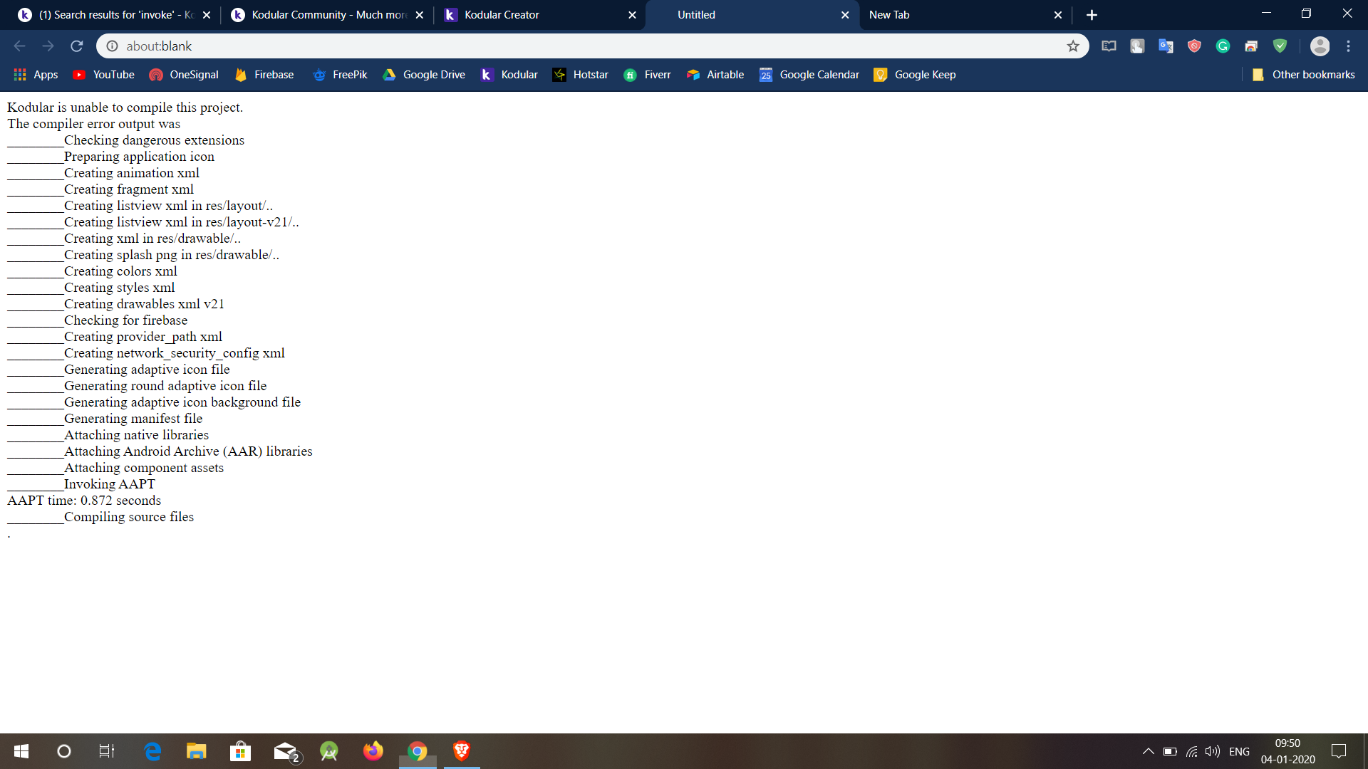 Error While Compiling Discuss Kodular Community 1153