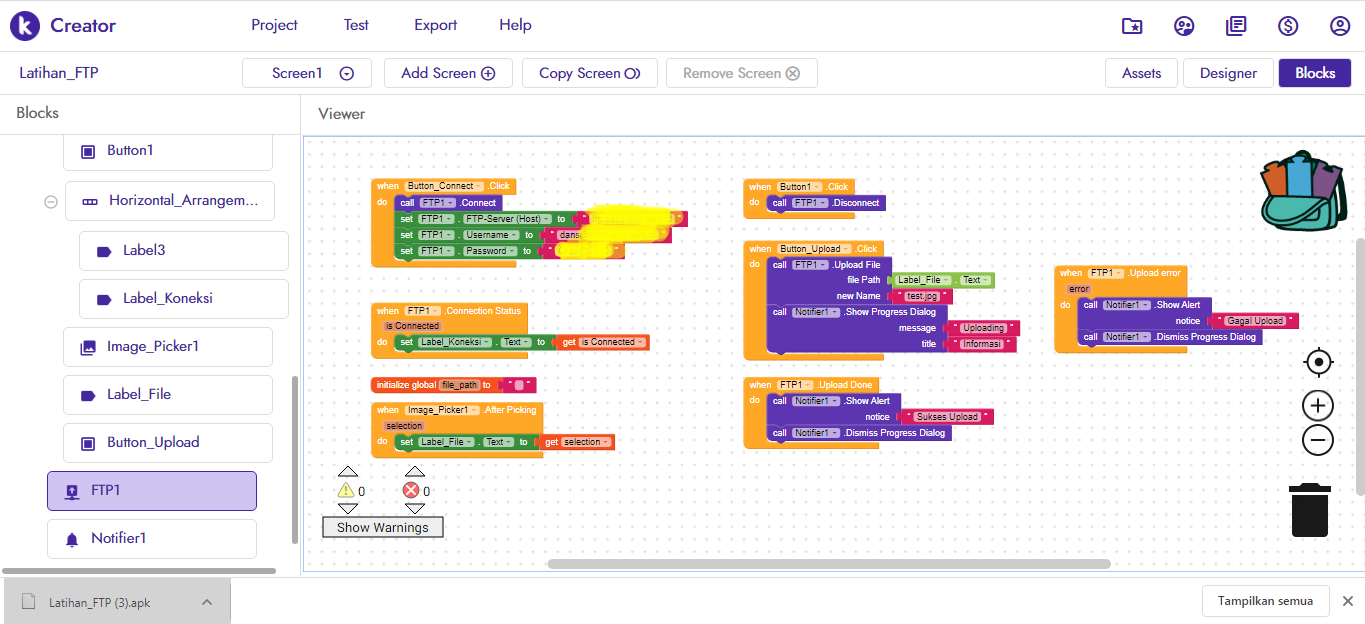 FTP UPLOAD FILE 0 kb - Discuss - Kodular Community