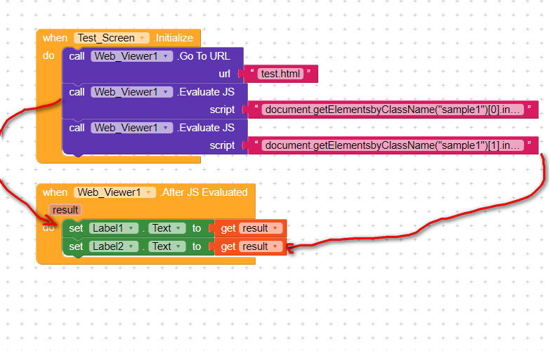 Question on how to get result on multiple "Evaluate JS script ...