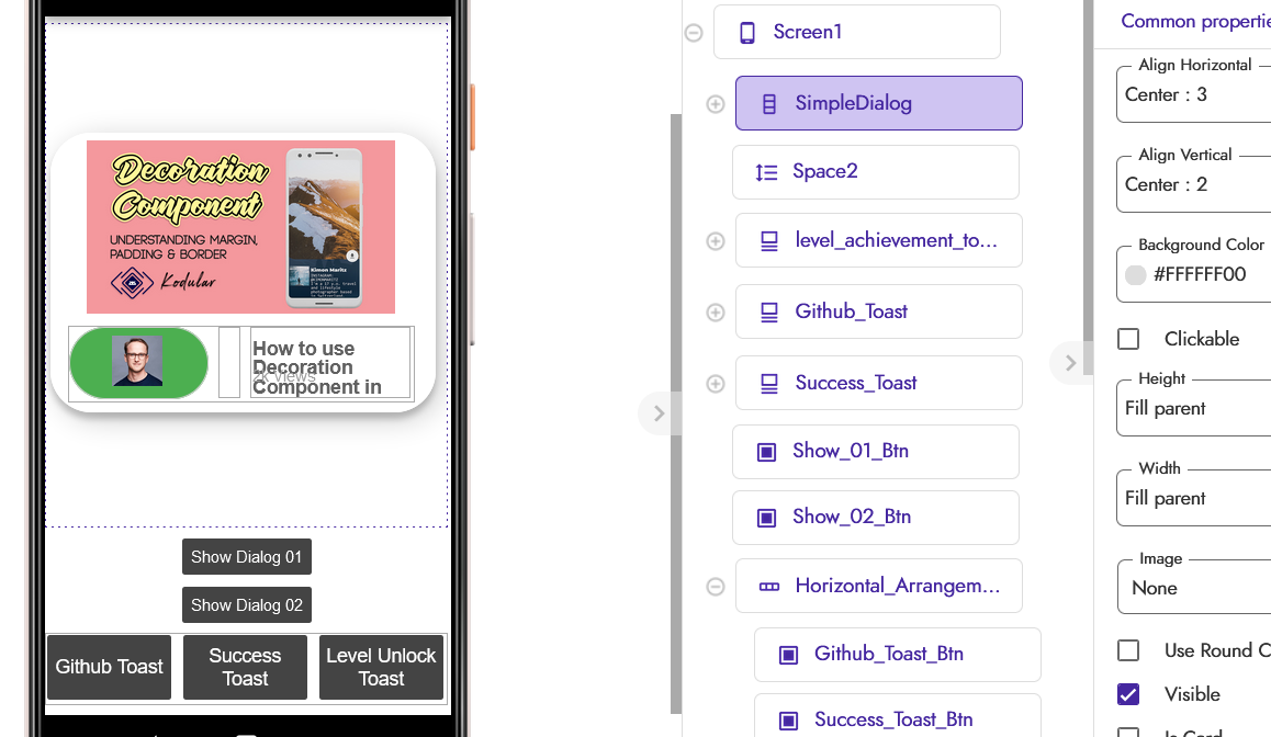 How to make pop dialog when colintree list view is click call dialog and show it detail ...
