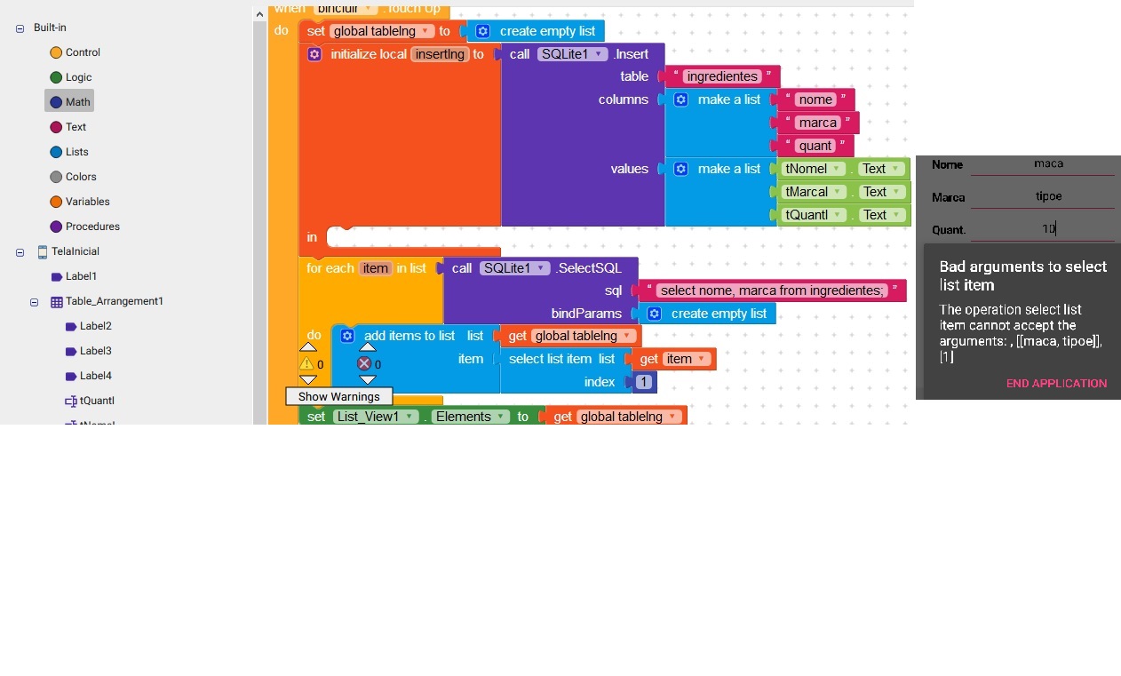 Problemas com Consulta SQLite com retorno e. List_view_text_and_image - Discuss - Kodular Community