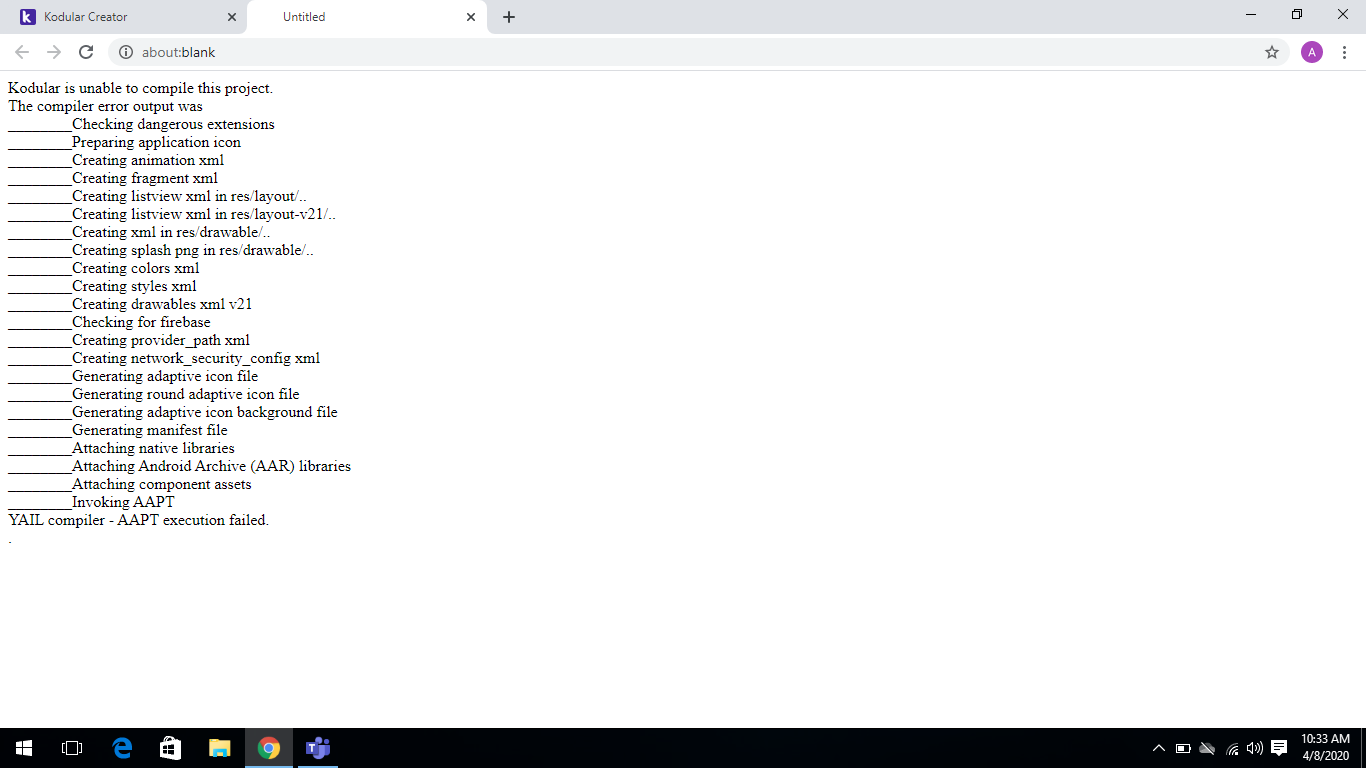 Application export problem - Discuss - Kodular Community