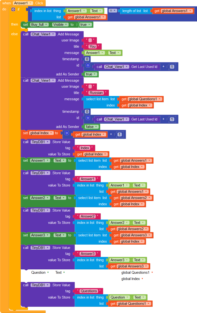 How to save and restore "chat" in chat view in TinyDB? - Discuss - Kodular Community