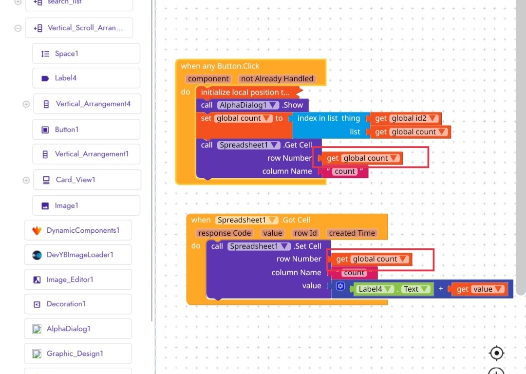 I want to count the click on the button and store it in the air table spreadsheet, but I can't ...