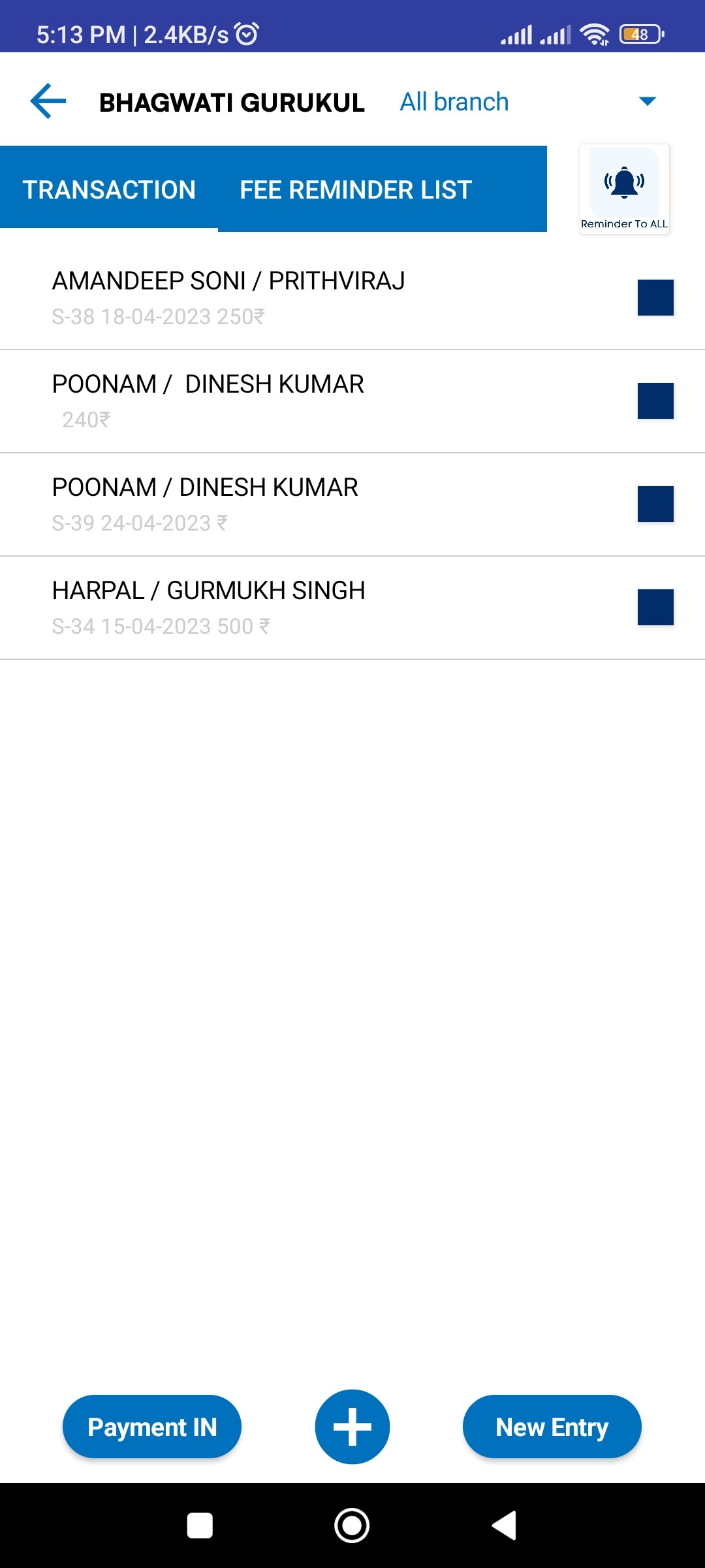 Set fee at front of student name in colin tree list view - Discuss ...