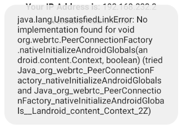 Error when trying to connect to companion: java.lang.UnsatisfiedLinkError - Discuss - Kodular ...