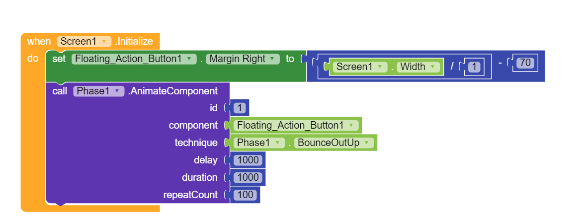How to animate floating action btn its give error - Discuss - Kodular Community