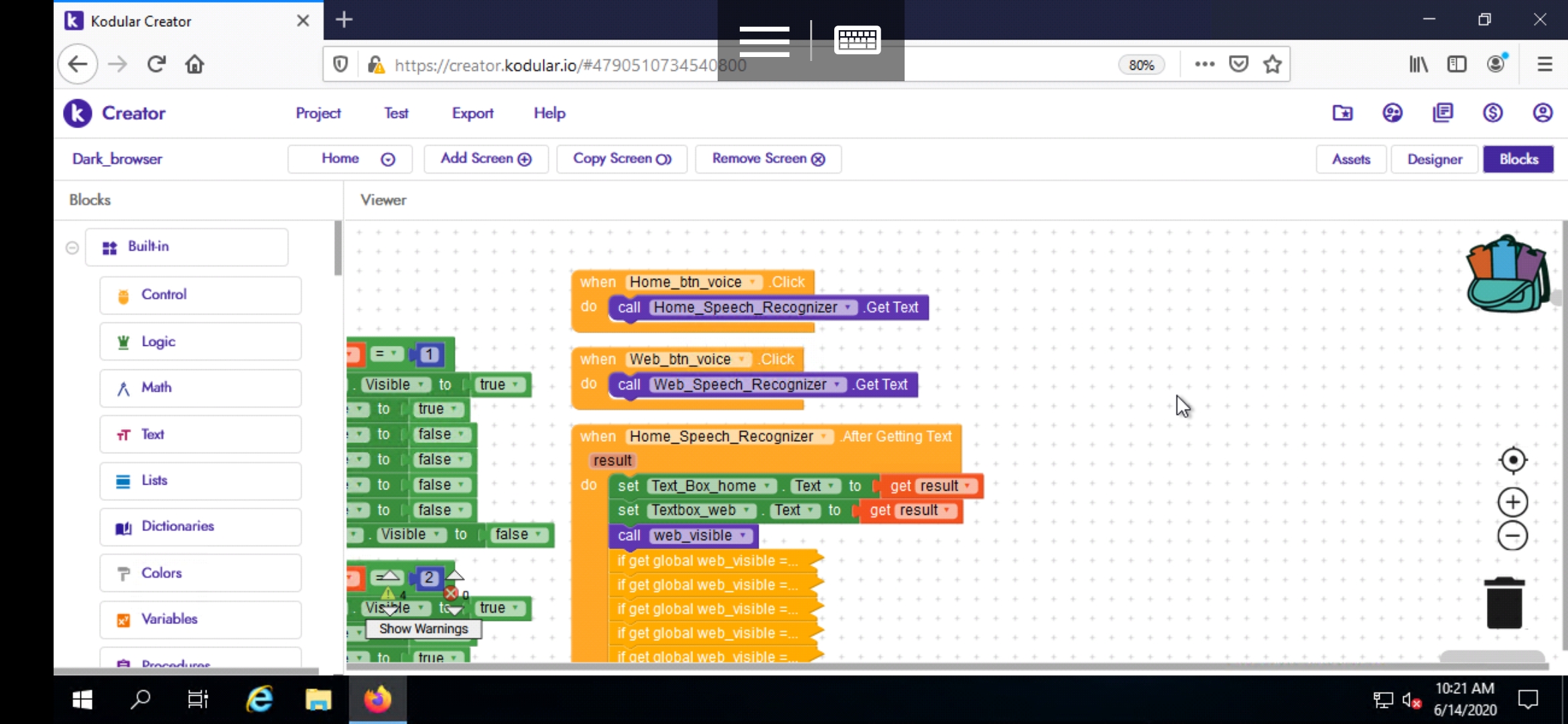 Speech Recognizer not working after compiled as apk - Discuss - Kodular Community
