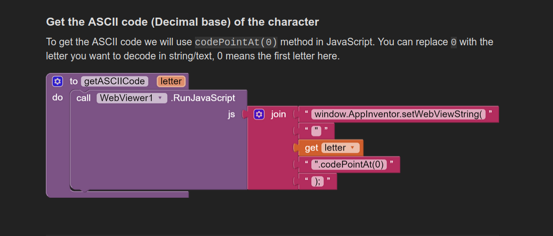 How to get the ascii value of any alphabet - Discuss - Kodular Community