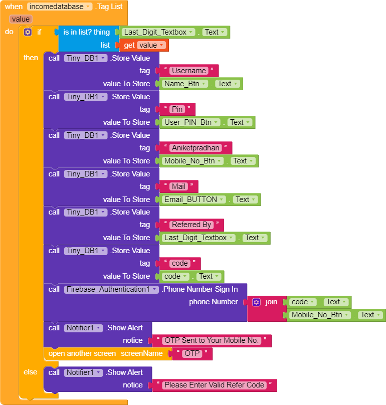 Firebase Authentication by Phone No. OTP Problem between two screens - Discuss - Kodular Community