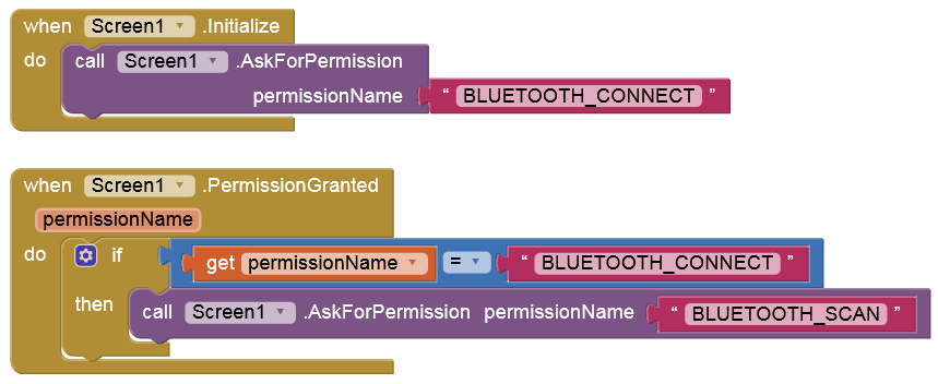 Runtime Error need android.BLUETOOTH_CONNECT permission - Bugs - Kodular Community
