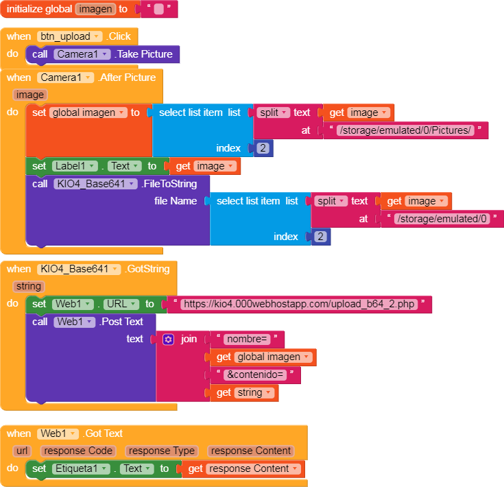 Upload file to server hosting by PHP. Encode file to Base 64 extension - Guides - Kodular Community