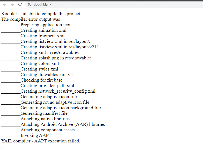 Serial OTG communication extension project: AAPT execution failed - Discuss - Kodular Community