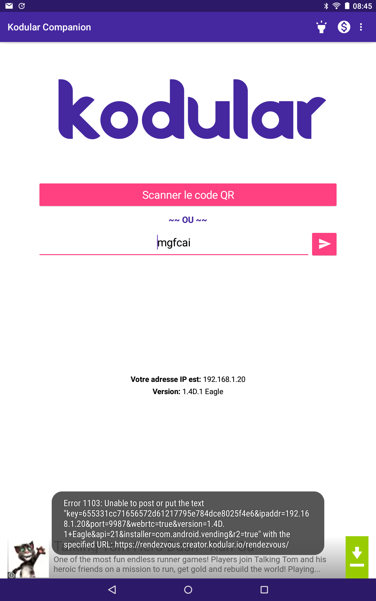 Error 1103 Companion - Bugs - Kodular Community