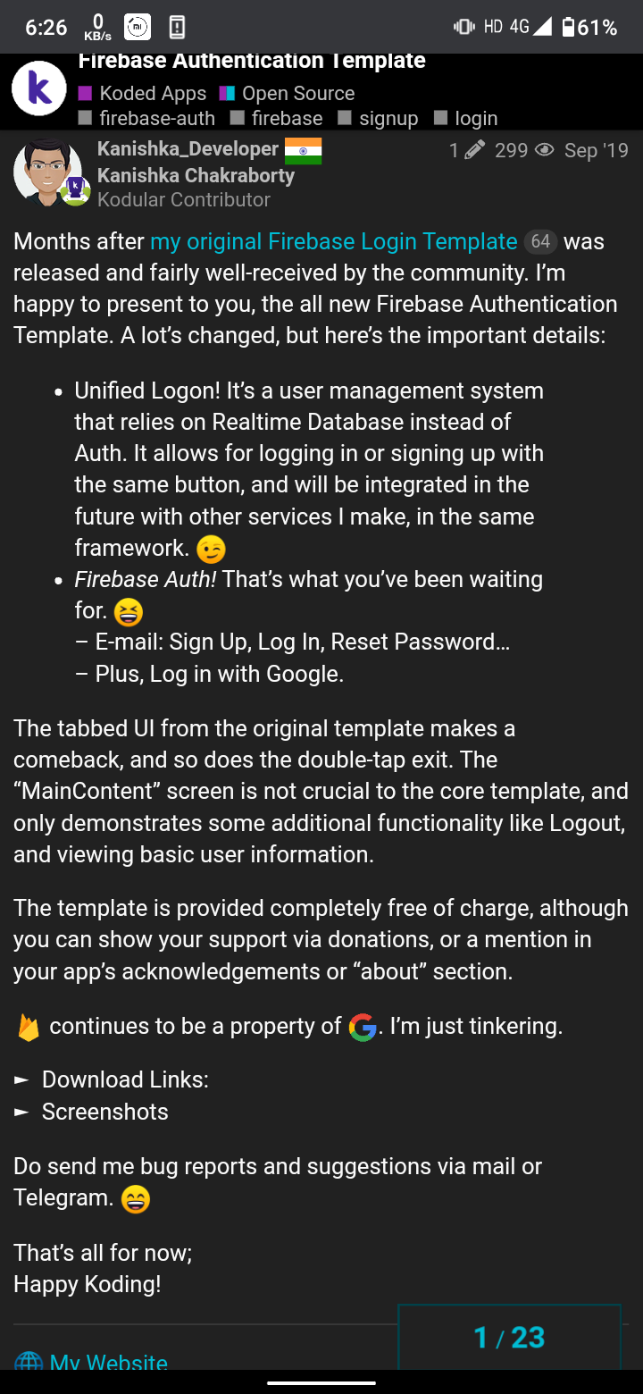 Firebase Authentication Template - Page 2 - Open Source - Kodular Community