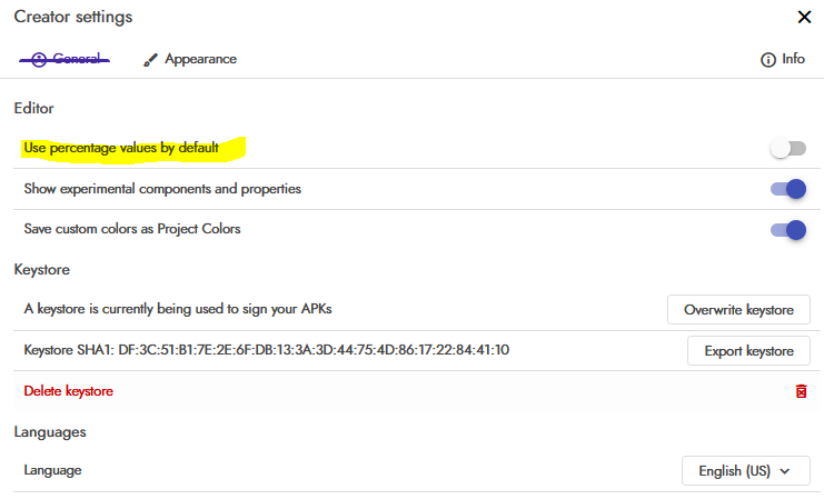 Using percentage instead of pixels for the height and width for labels ...