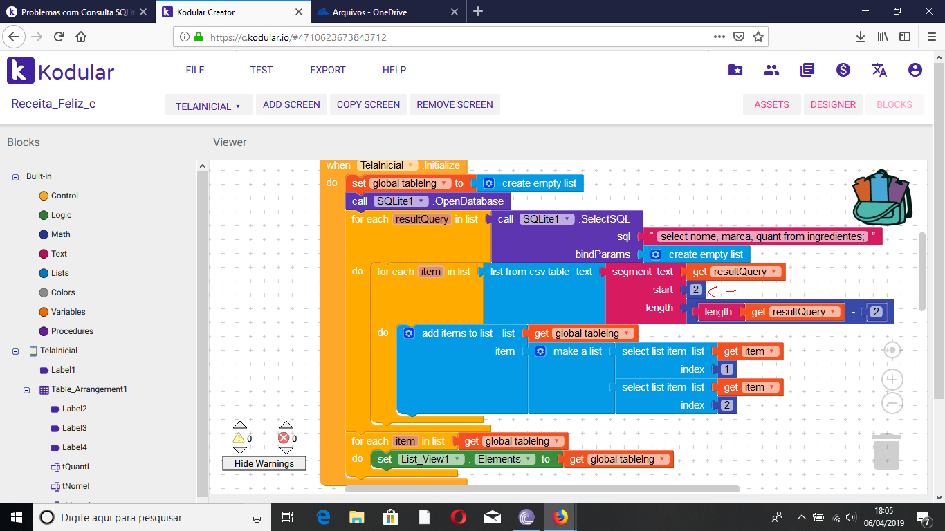 Problemas com Consulta SQLite com retorno e. List_view_text_and_image - Discuss - Kodular Community