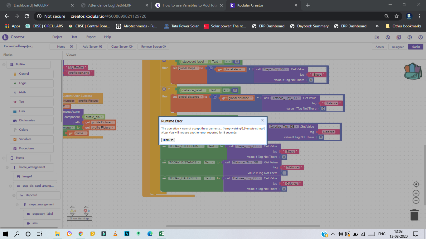 How to use Variables to Add Total Numbers from Different Sessions in a day? - Discuss - Kodular ...