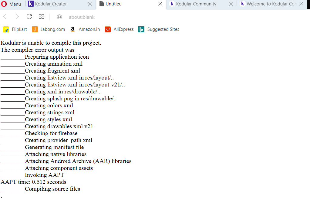 Compiling stage error - Discuss - Kodular Community