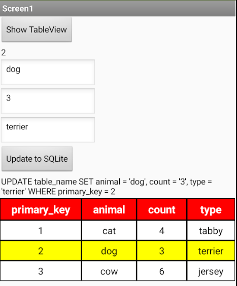 How to update values on a cell SQLite db with TableView extension - Discuss - Kodular Community