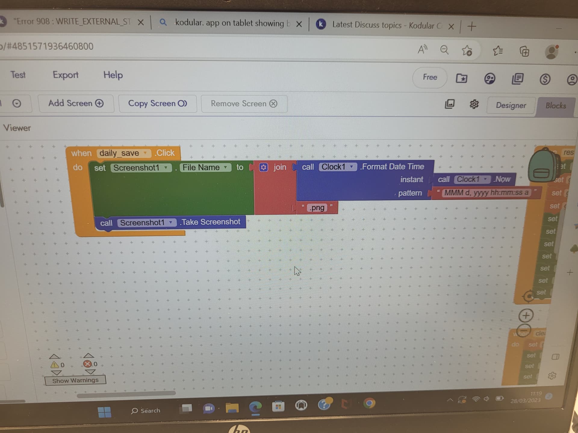 My screenshot disappears - Discuss - Kodular Community