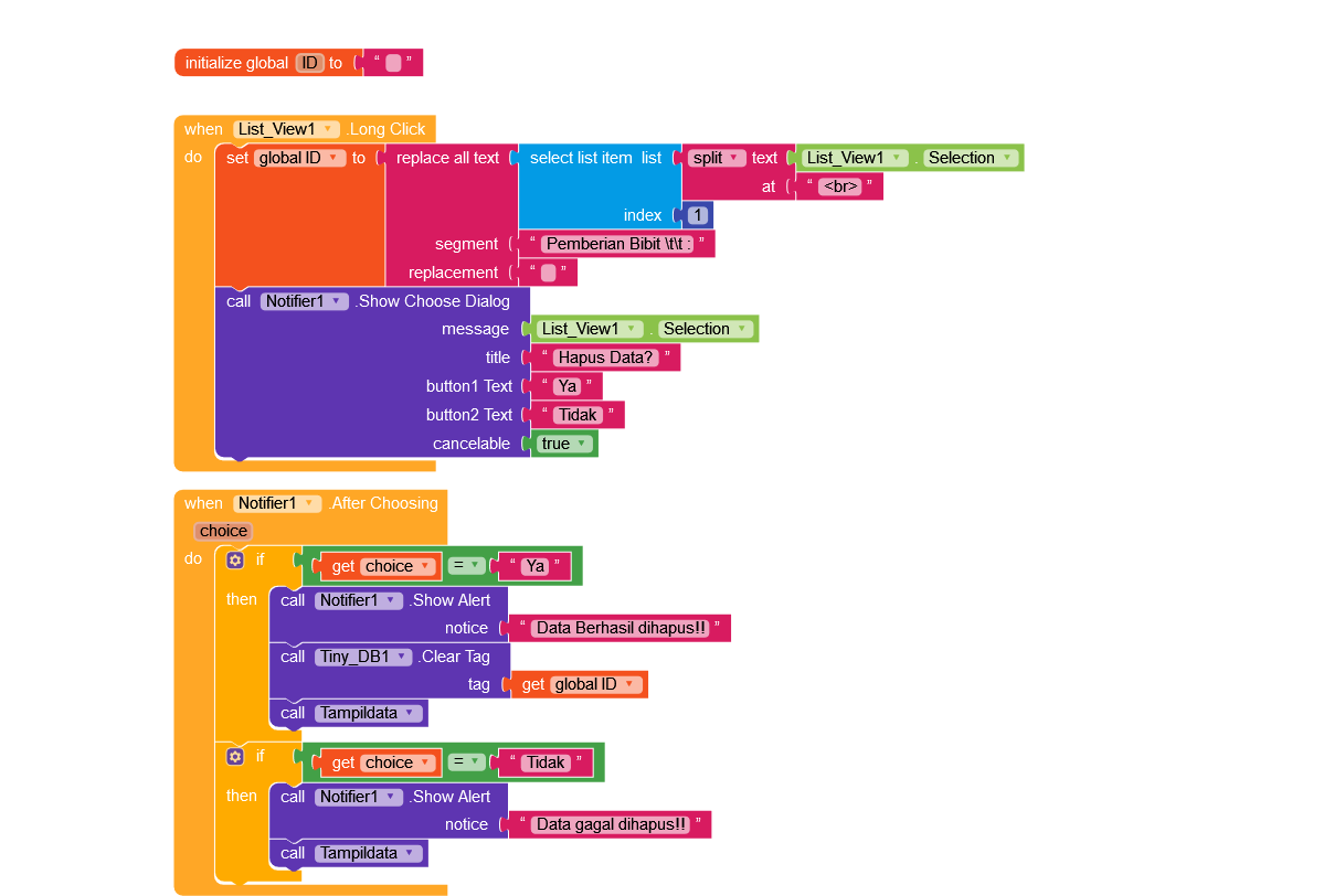 ListView TinyDB Delete Update Listview - Discuss - Kodular Community