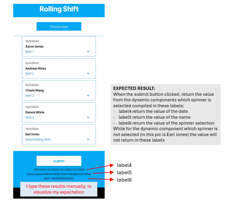 Spinner in Dynamic Component (For Worker's Rolling Shift Attendance ...