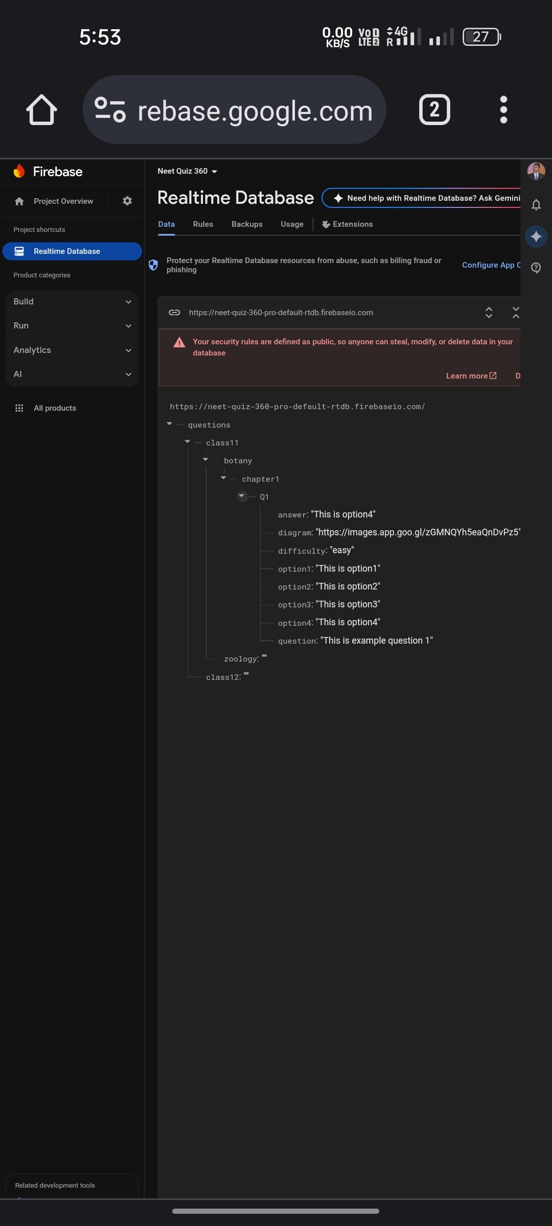 How to load question from firebase in kodular - Databases - Kodular Community