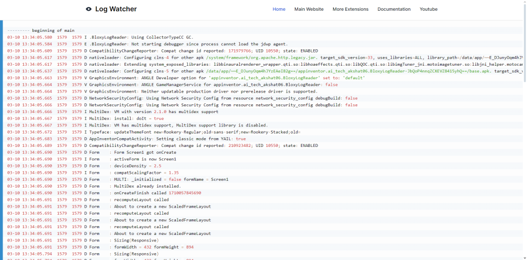 [FREE] Log Watcher : See logs of app over WIFI network - Extensions - Kodular Community